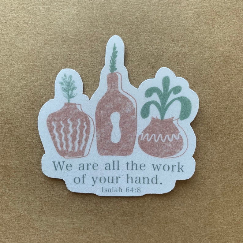 Boho Christian Sticker Neutral Sticker Clay Pots Isaiah - Etsy