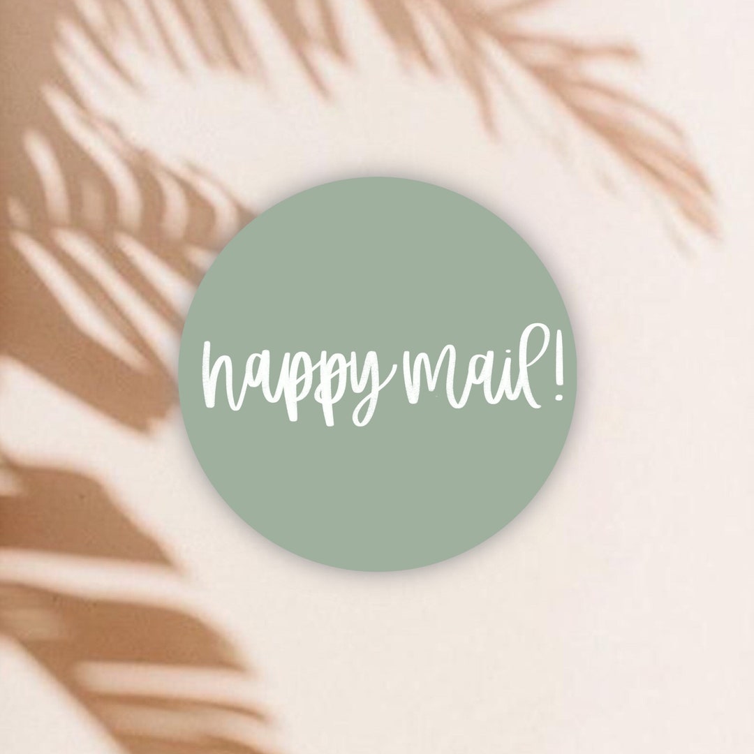 Happy Mail Sticker Sheet, Packaging Stickers for Small Business, Circle ...