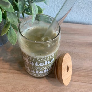 Matcha Glass Cup, Matcha and Jesus, Matcha Tea Mug, Christian Mug ...