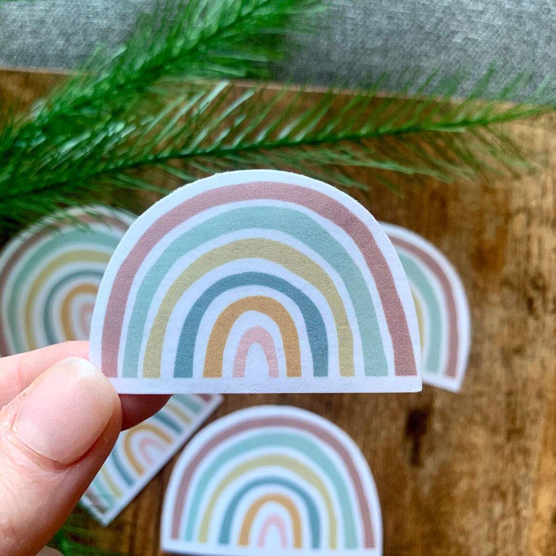 Boho Rainbow Sticker Earth Tones Rainbow Vinyl Stickers - Etsy