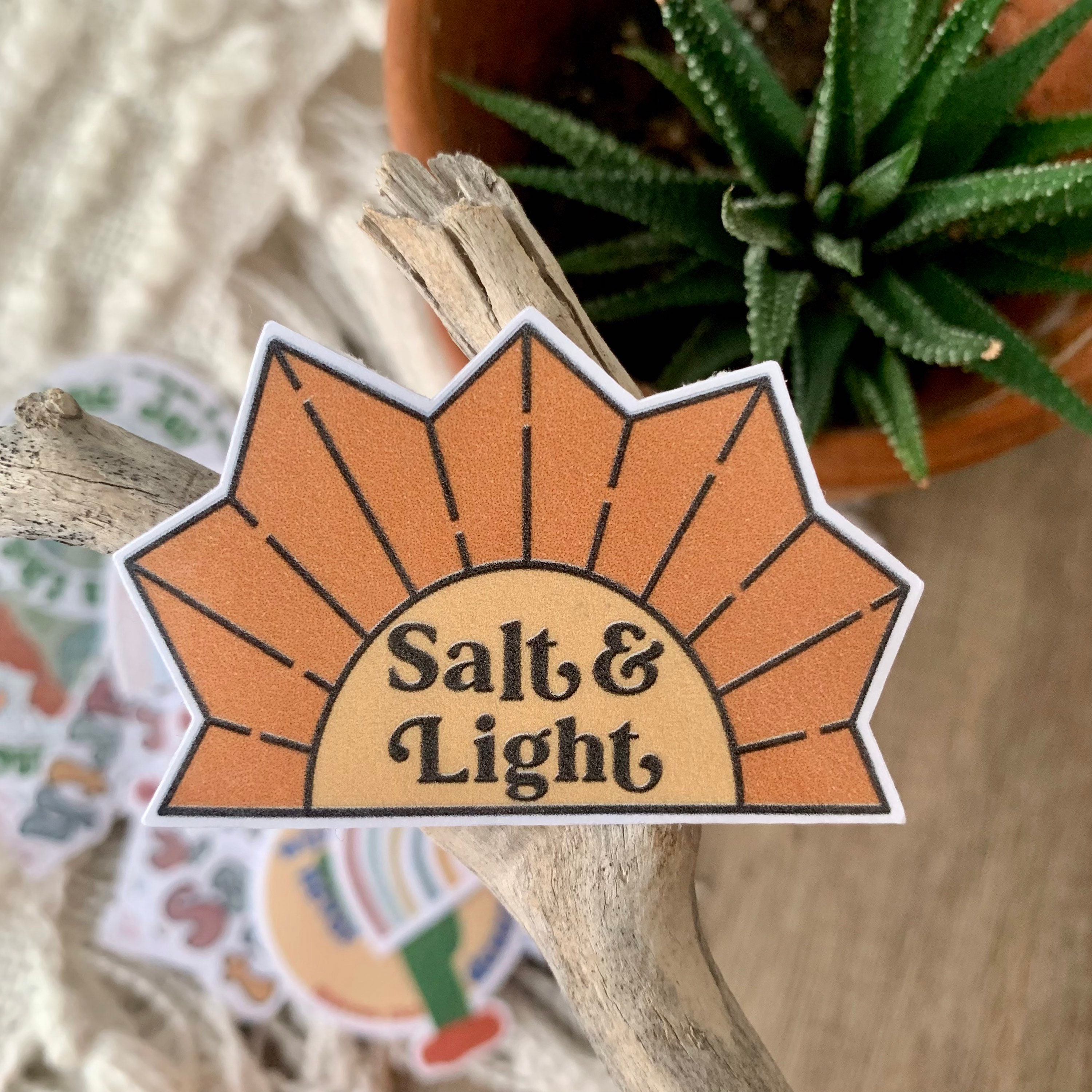 Salt & Light Sticker Boho Christian Sticker Vintage Sun | Etsy