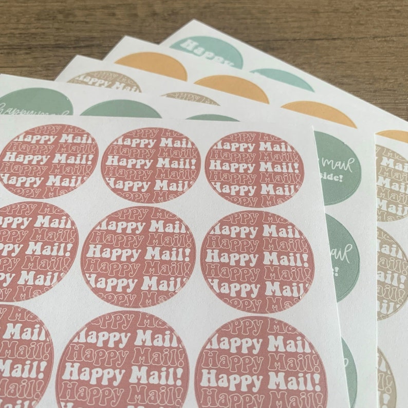 20 Happy Mail Stickers Happy Mail Sticker Sheet Stickers for | Etsy