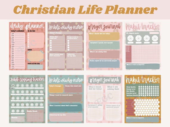 Christian Habit Tracker Bible Study Notes Digital Bible - Etsy
