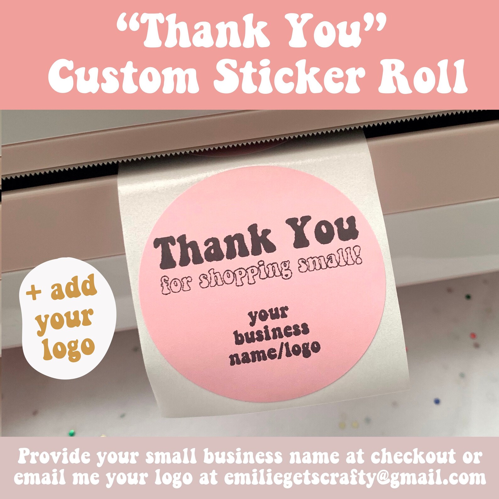 Custom Sticker Logo Thank You Sticker Custom Sticker Labels - Etsy