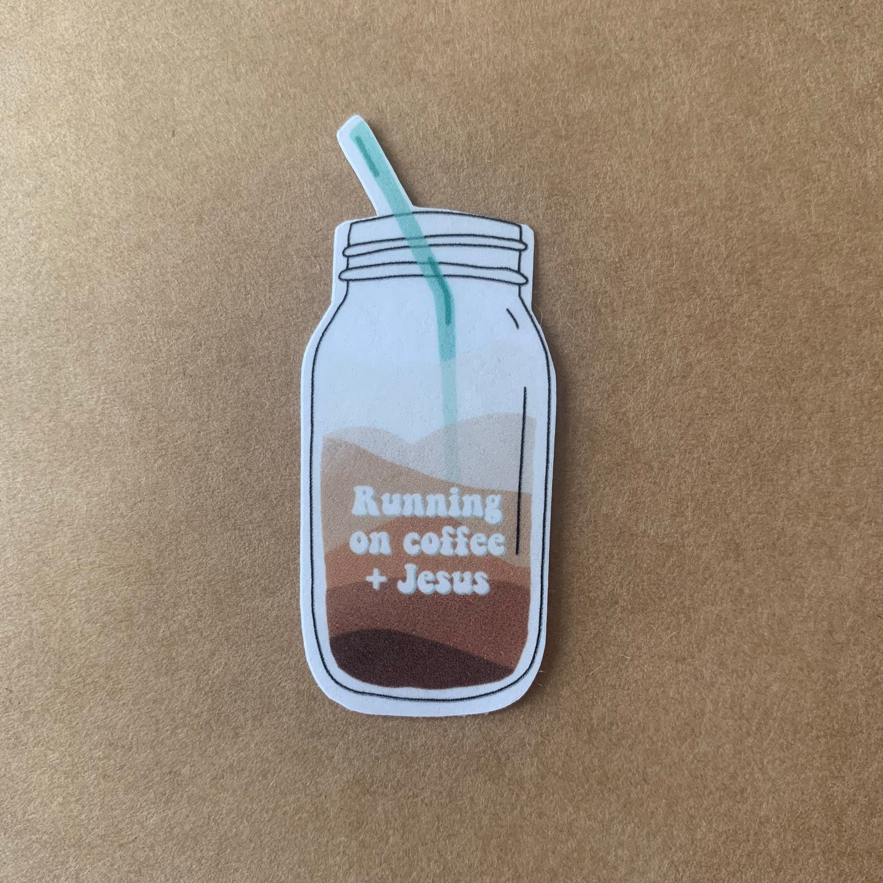 Coffee & Jesus Sticker Christian Laptop Sticker Iced Coffee - Etsy