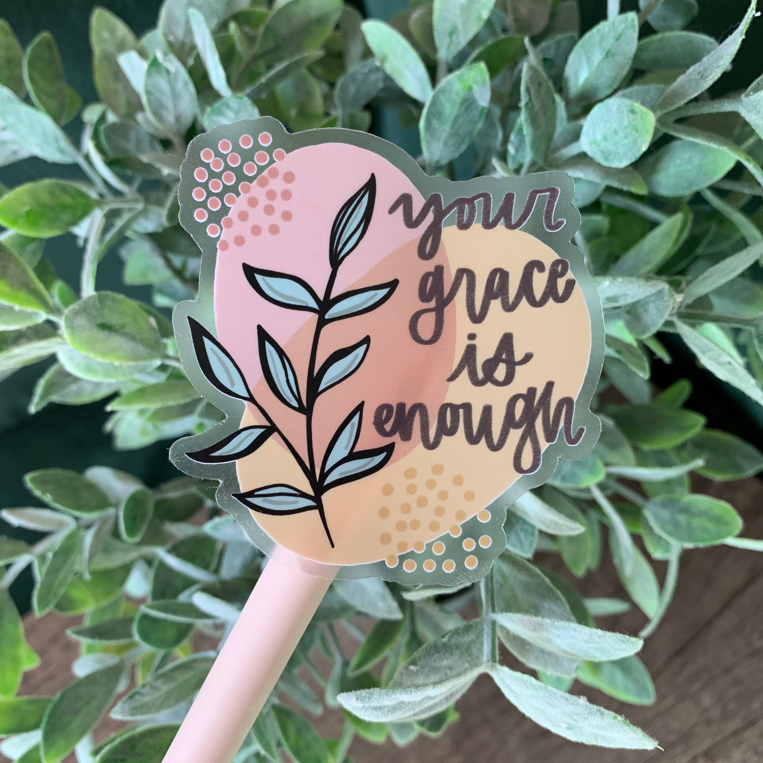 Clear Vinyl Sticker Your Grace is Enough Christian Sticker - Etsy