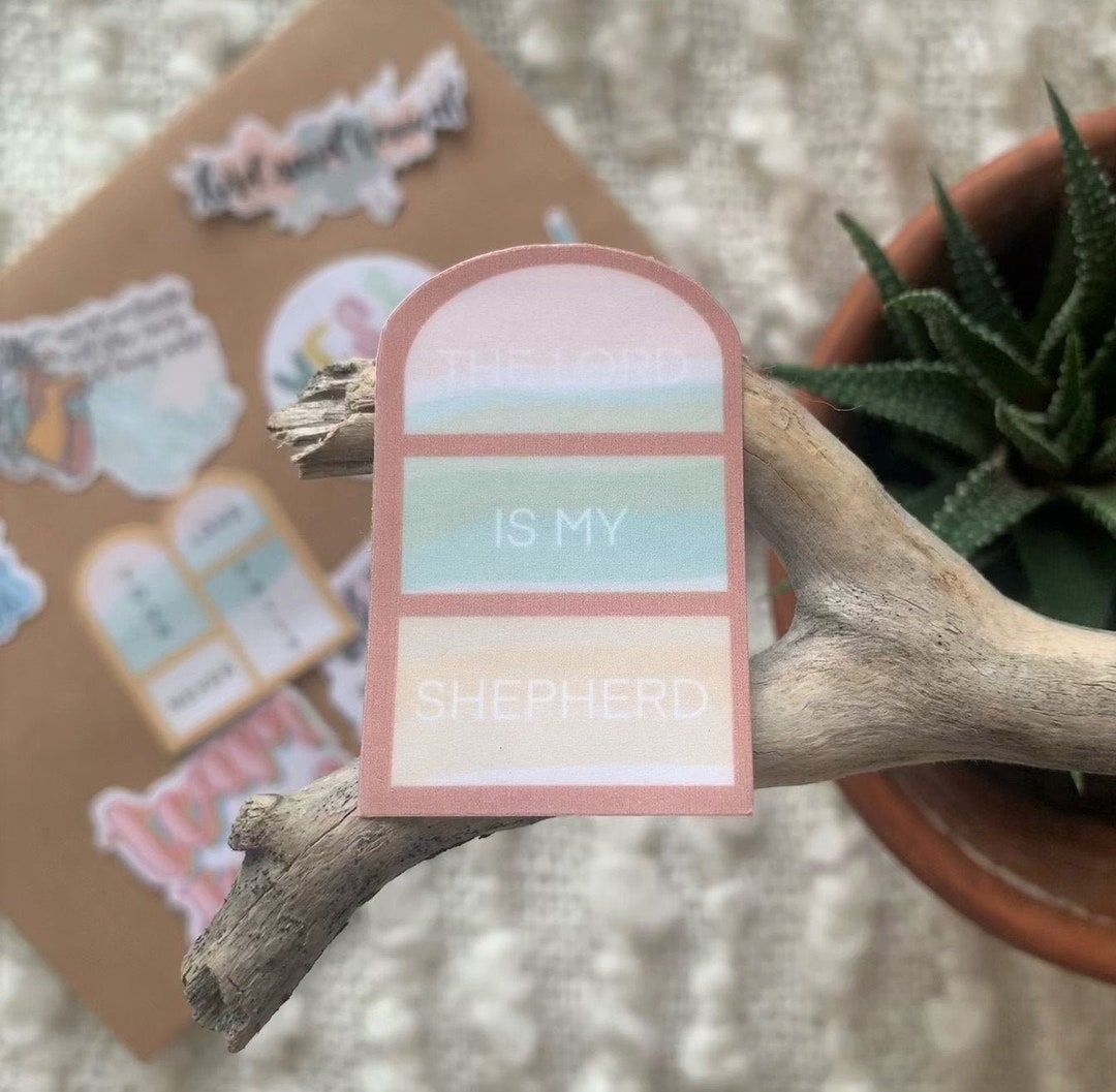 Psalm 23 Sticker, the Lord is My Shepherd, Boho Sticker, Christian ...