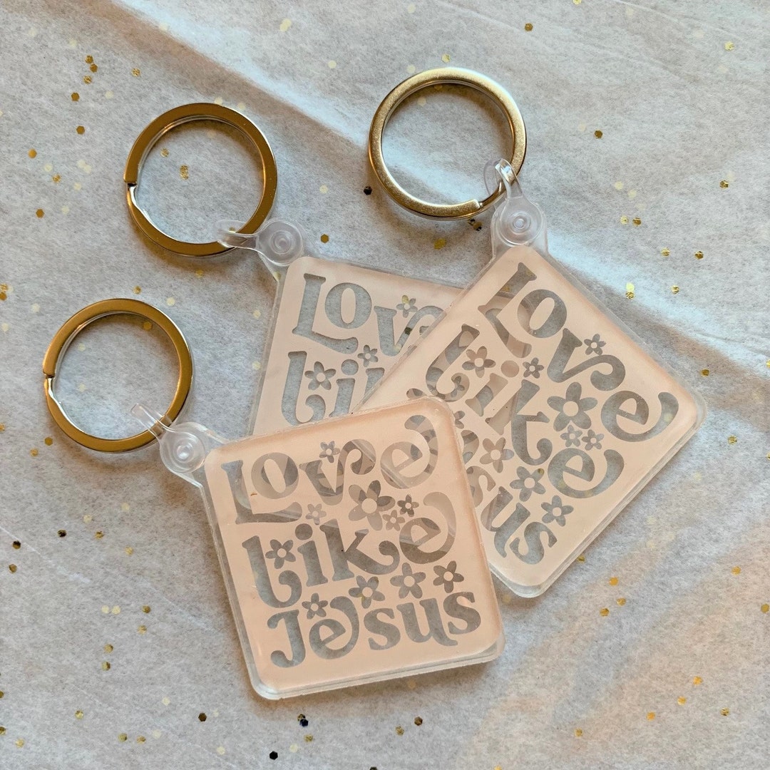 Religious Keychain, Clear Acrylic Keychain, Faith Keychain, Bible Verse ...