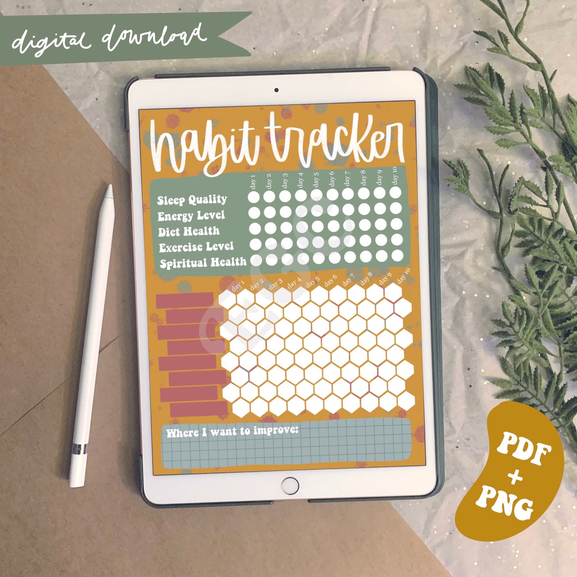 Digital Habit Tracker Digital Goals Tracker Custom Habit and - Etsy