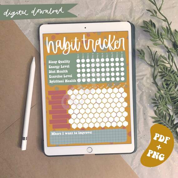 Digital Habit Tracker Digital Goals Tracker Custom Habit and - Etsy