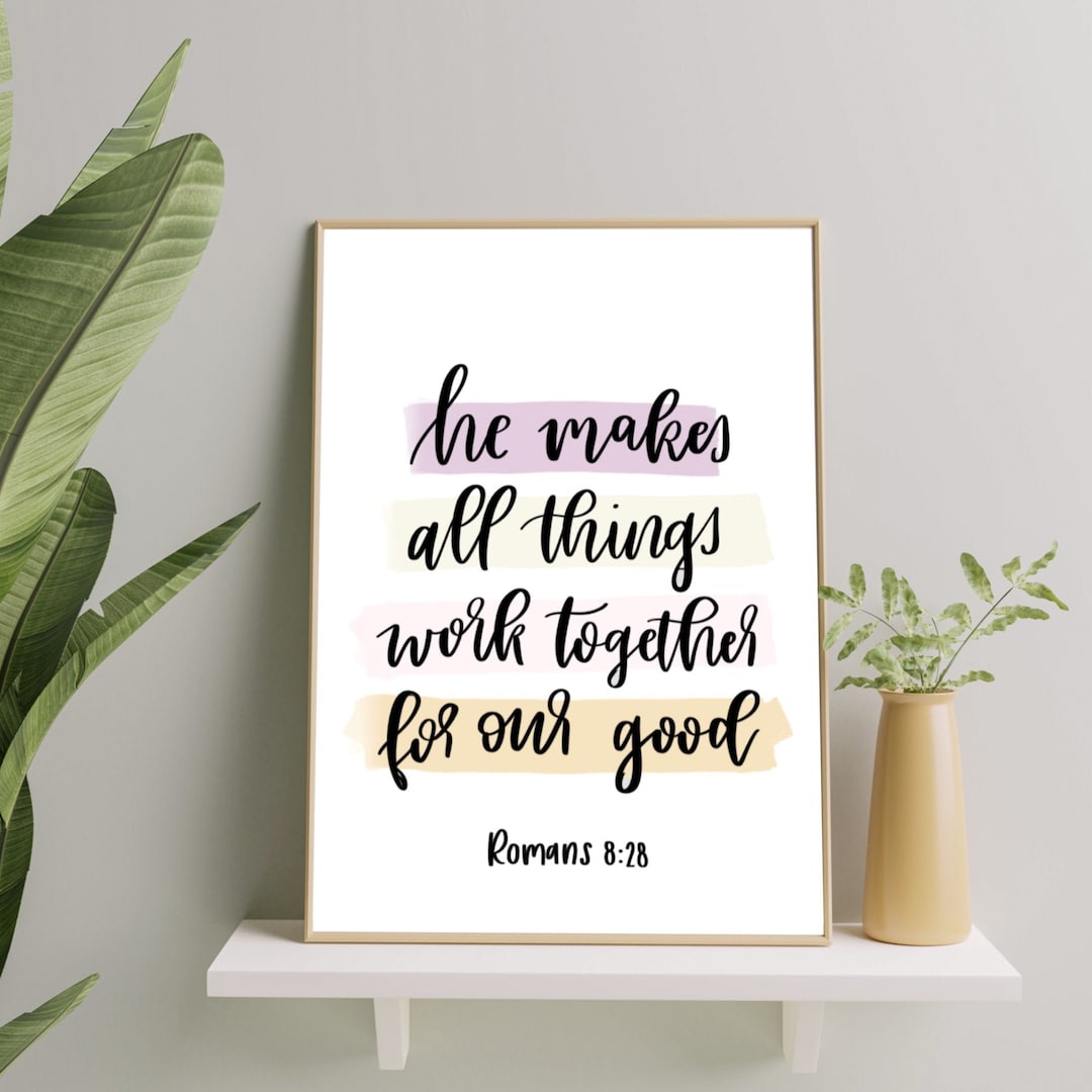 Romans 8 Wall Art, Romans 8, Wall Art, Christian Poster, and We Know ...