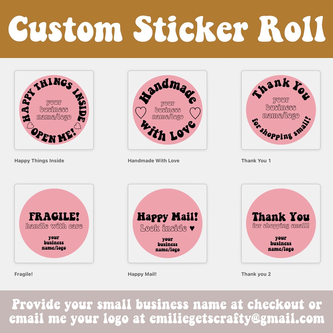 Custom Sticker Logo, Thank You Sticker, Custom Sticker Labels for Small ...