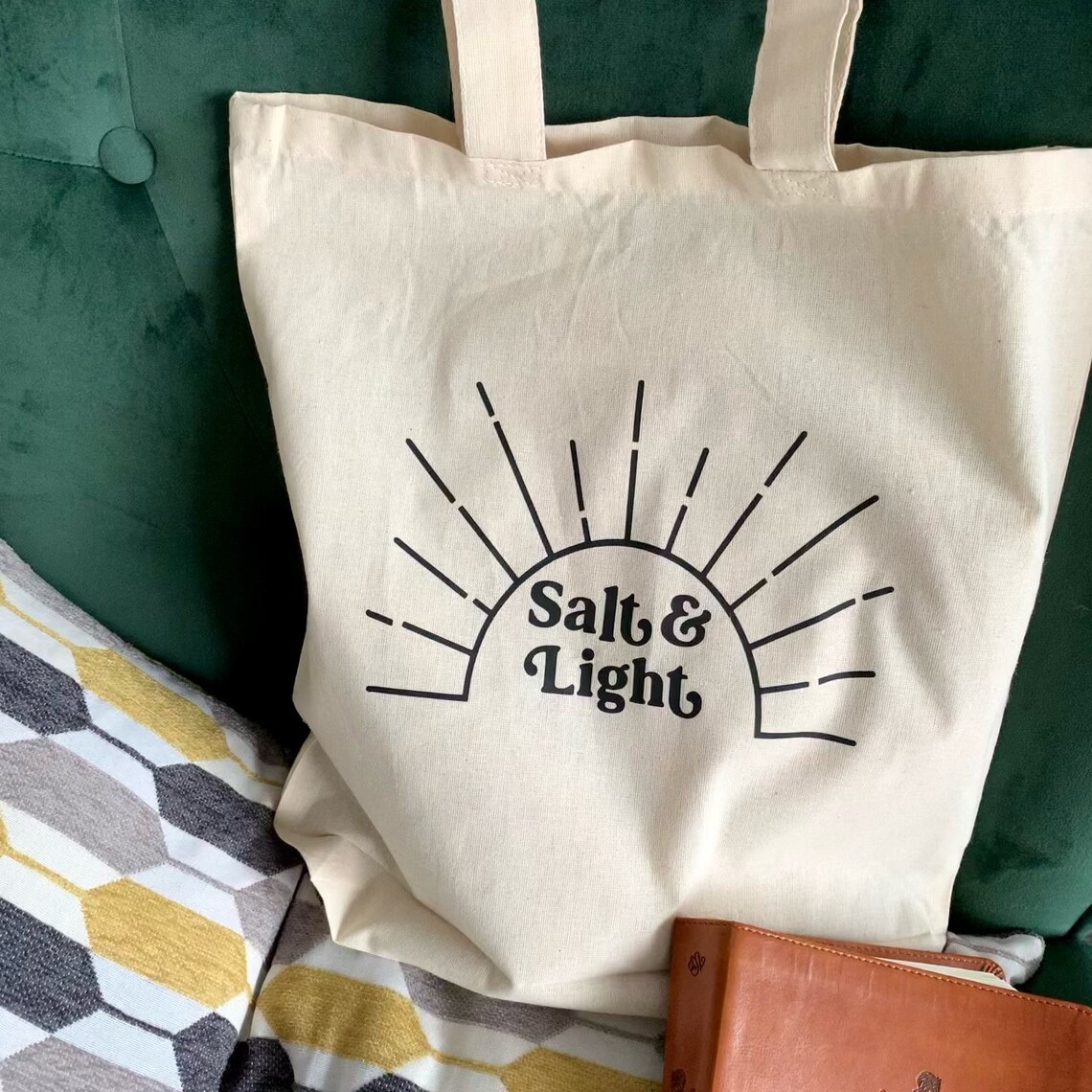 Salt & Light Sun Tote Bag Christian Tote Bag Canvas Bag for - Etsy