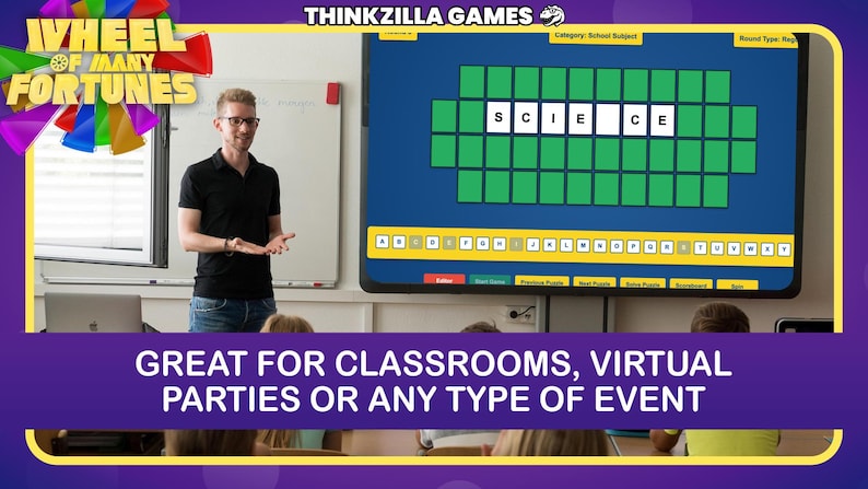 Spin the Wheel Virtual Party Trivia Game – 49 Editable Rounds, Browser ...