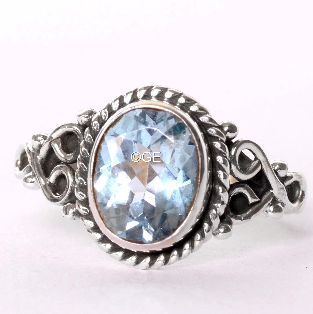 AAA Quality Blue Topaz Ring, Beautiful Designer Blue Topaz Ring, Women ...