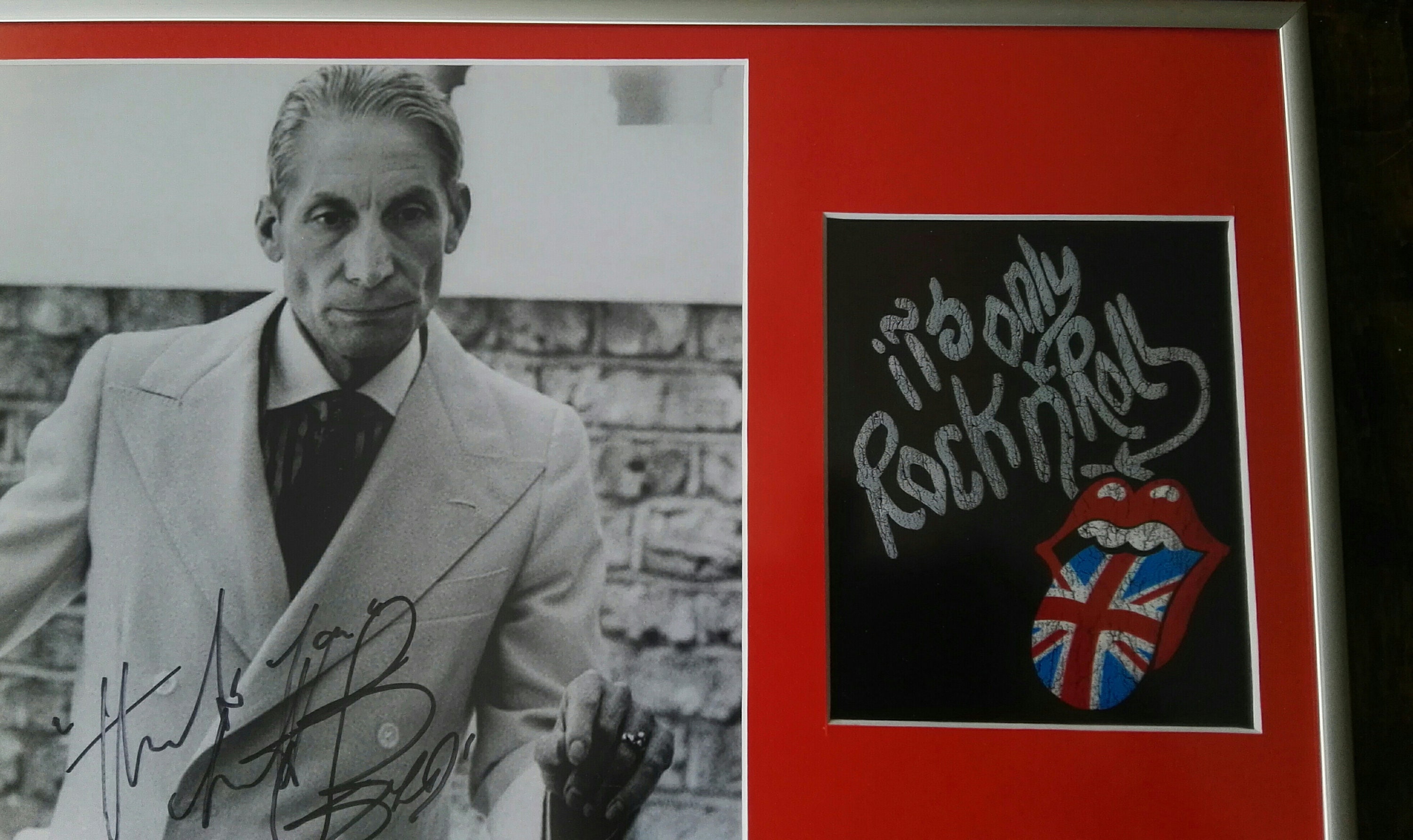 Charlie Watts Rolling Stones Signed Autograph Photo Framed COA Roger ...