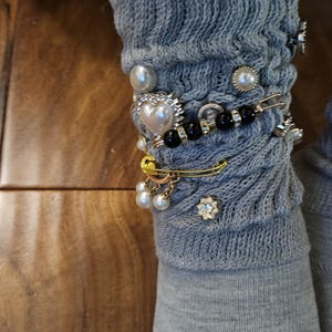 Junk Charm Slouch Socks Comfortable Socks With Charms - Gray Socks ...