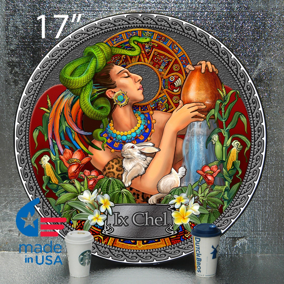 Illustrated Ix Chel as a Framed Round Poster - Etsy