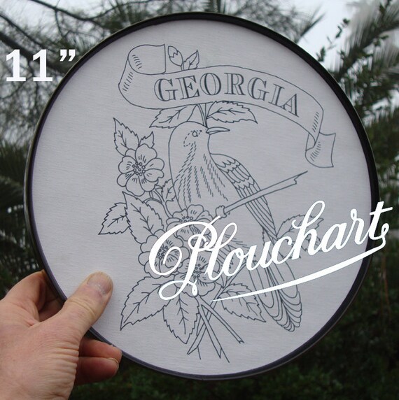 GEORGIA State Bird/flower Framed Round Poster | Etsy