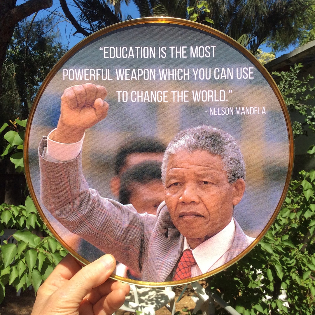 Nelson Mandela Education Quote, as a Framed Round Poster - Etsy
