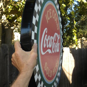 A Vintage Coca-cola Design, as a Framed Round Sign. - Etsy