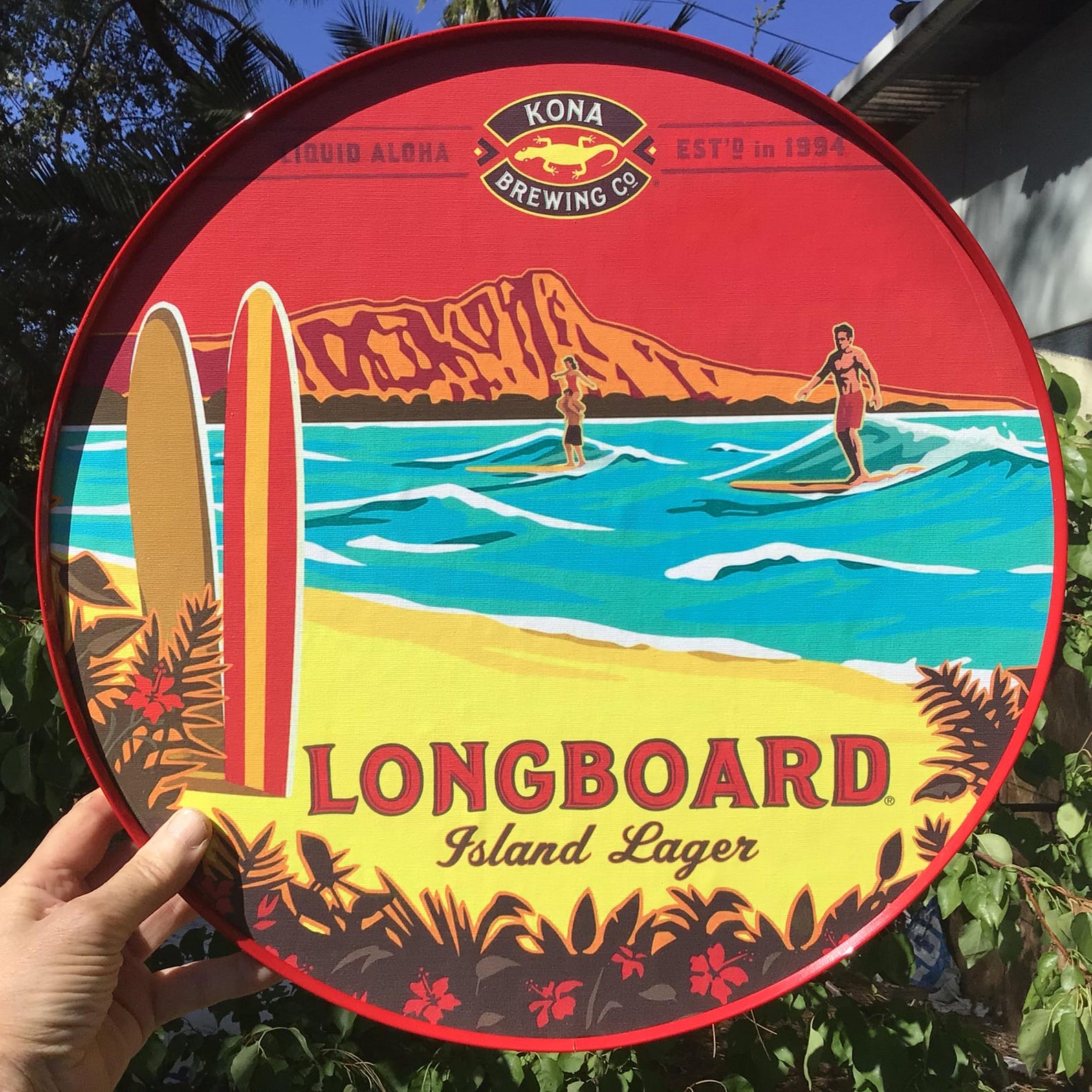KONA Brewing Longboard Island Lager Logo, as a Framed Round Sign/poster ...