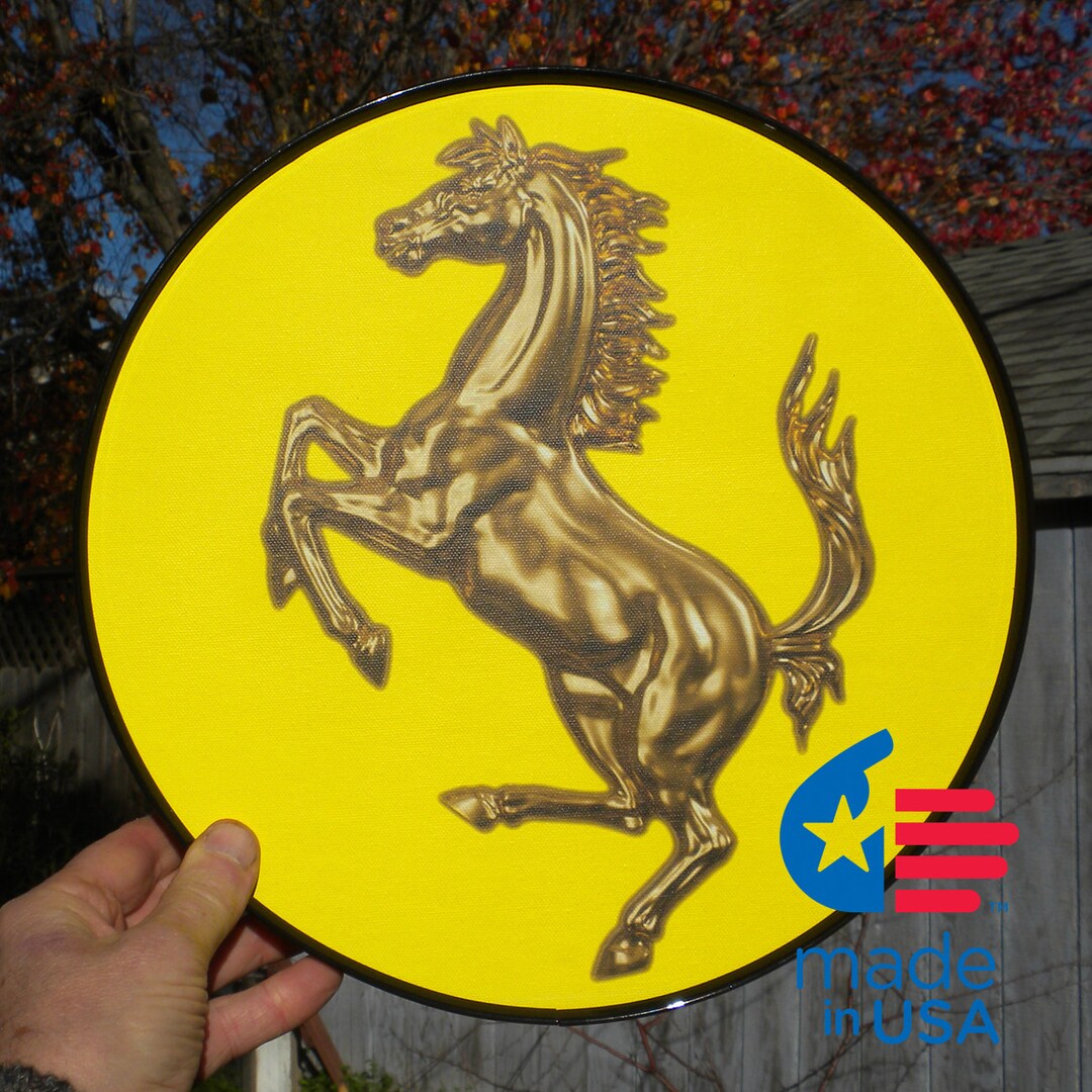 Ferrari Rim Emblem as a Framed Round Poster - Etsy