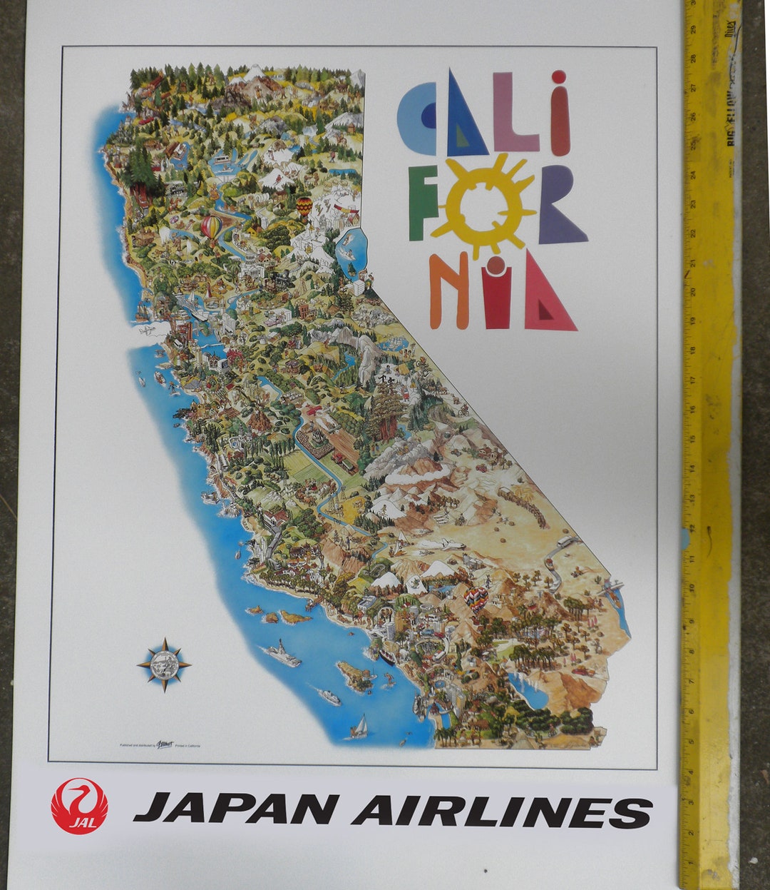Illustrated California, Color Poster - Etsy