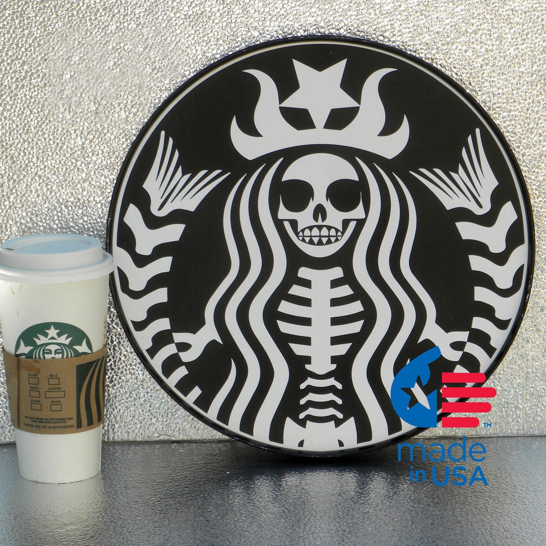 Starbucks Skeleton Siren Logo, as a Framed Round Poster - Etsy