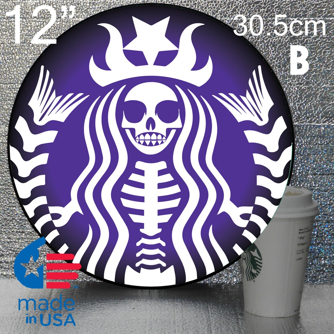 SBUX Purple Skeleton Siren Logo as a Framed Round Sign - Etsy