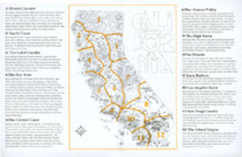 Illustrated California Color Poster | Etsy