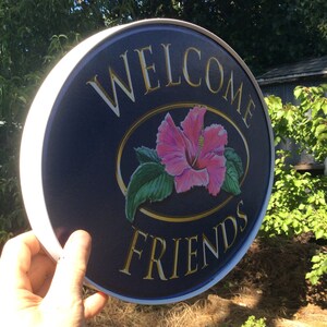 WELCOME FRIENDS Framed Oval Sign - Etsy