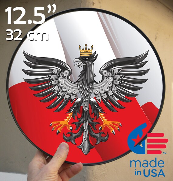 Emblem/flag of Poland Framed Round Poster - Etsy