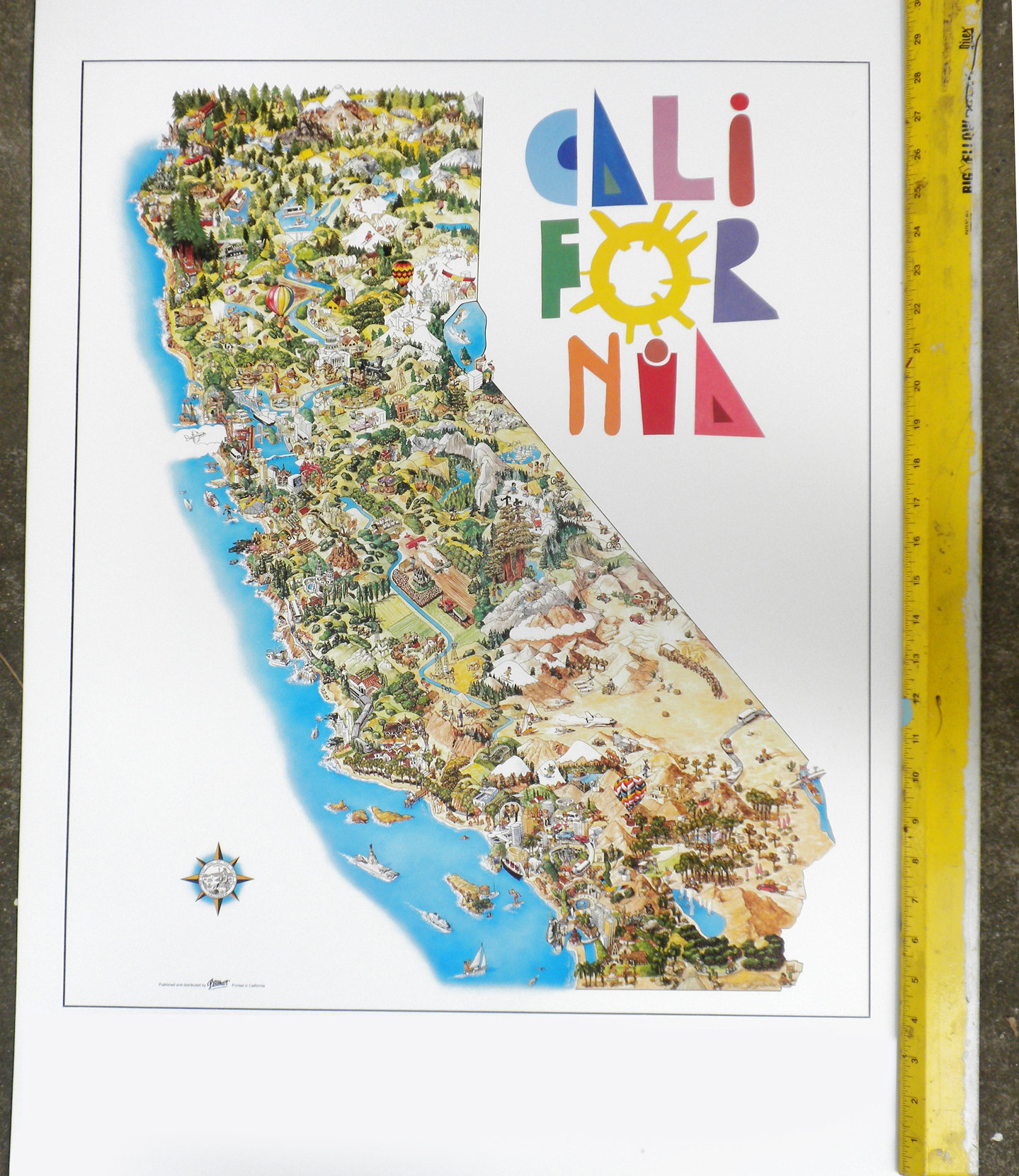 Illustrated California Color Poster - Etsy