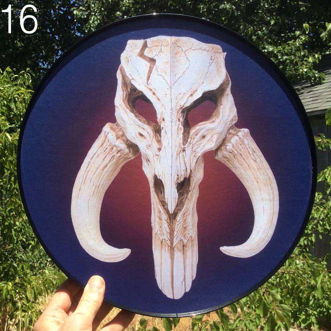 Star Wars Mandalorian Skull Emblem, als rundes Schild - Etsy.de