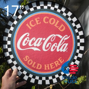 A Vintage Coca-cola Design, as a Framed Round Sign. - Etsy