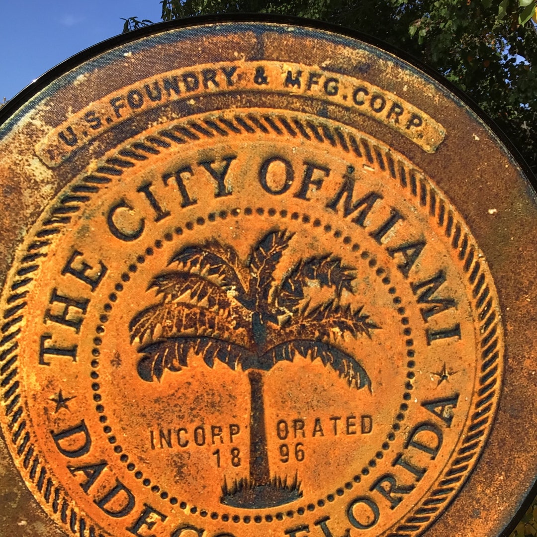 The City of Miami Sewer Cover, as a Framed Round Poster - Etsy