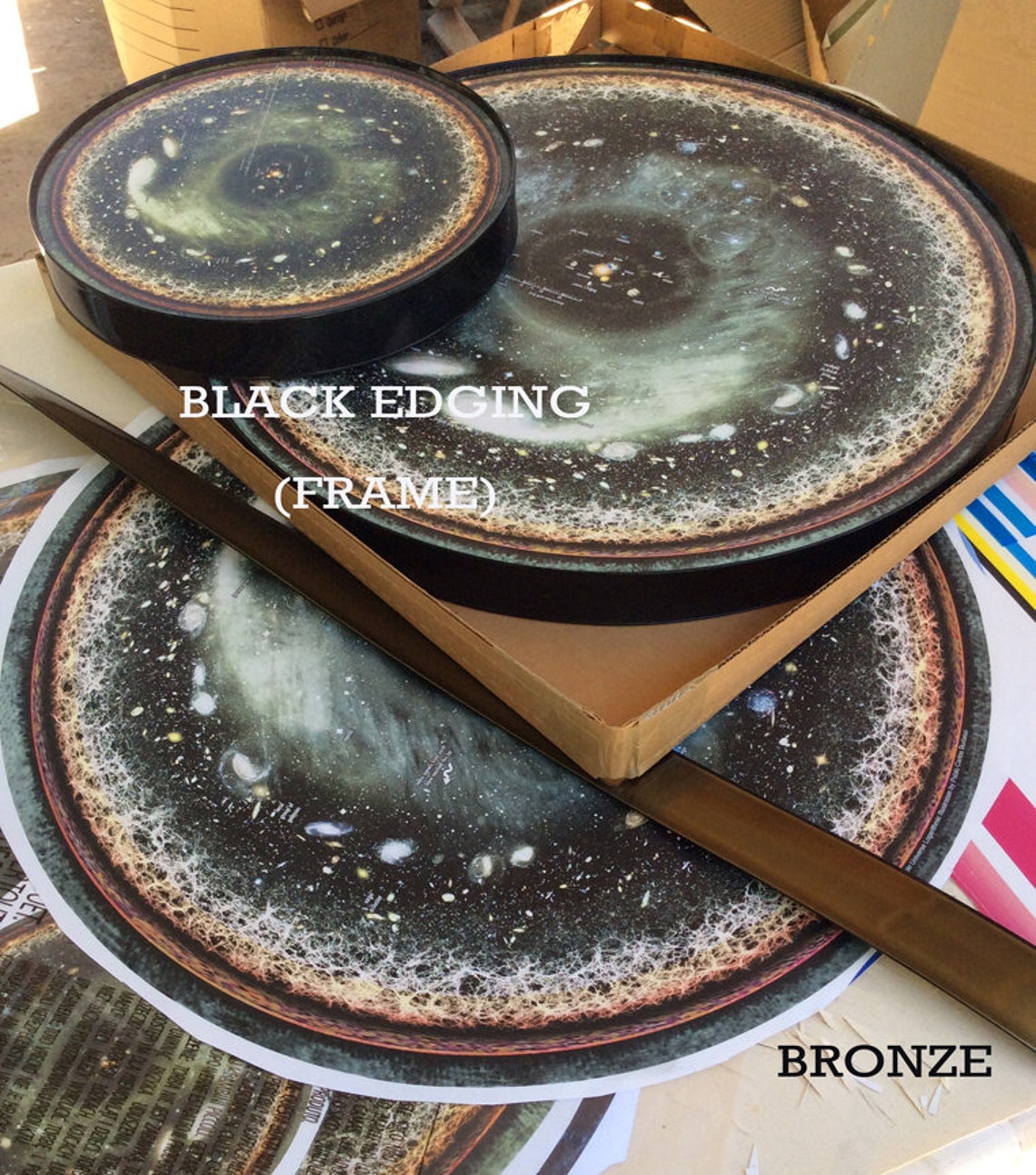 The Observable Universe Framed Round Poster Version A | Etsy