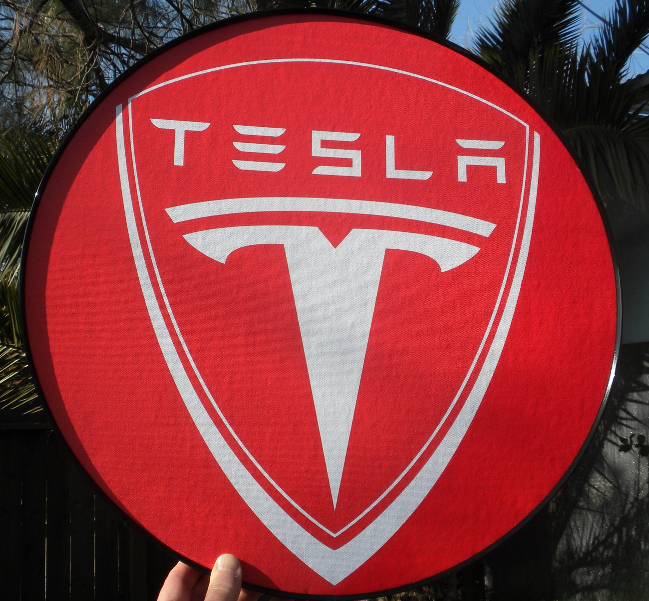 Tesla's Logo as a Framed Round Sign/poster | Etsy