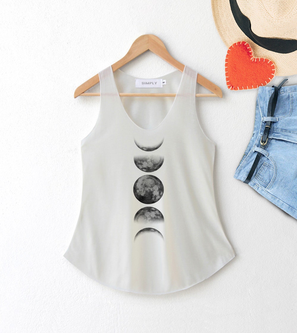 Moon Phases Tank Top Moon Tank Top Full Moon T-shirt Clothing - Etsy