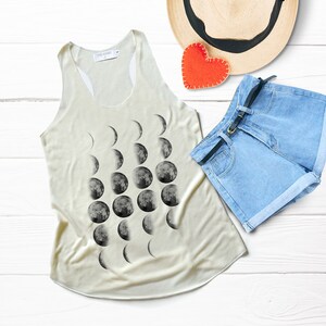 Moon Phase Tank Top Moon Tank Top Full Moon T-shirt Clothing | Etsy