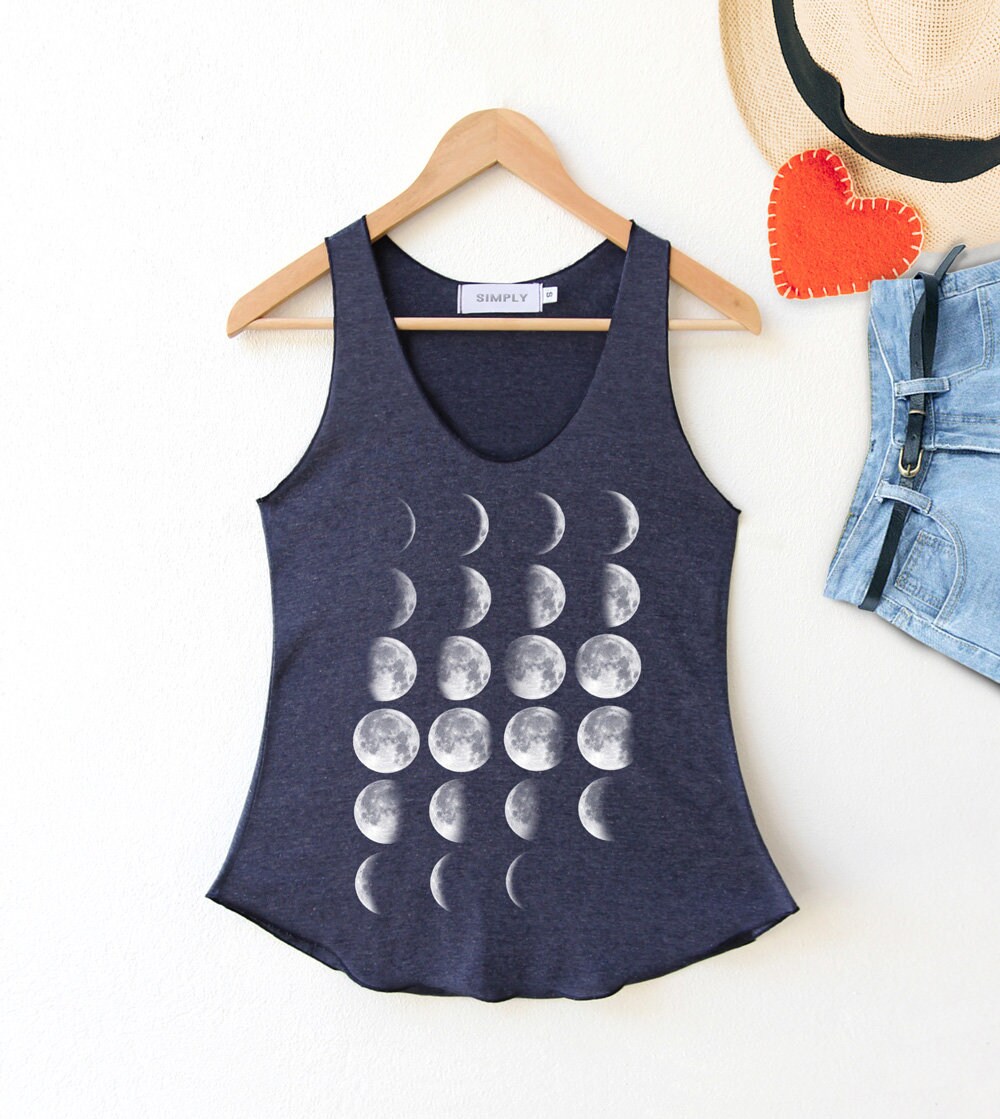 Moon Phase Tank Top Moon Tank Top Full Moon T-shirt Clothing - Etsy