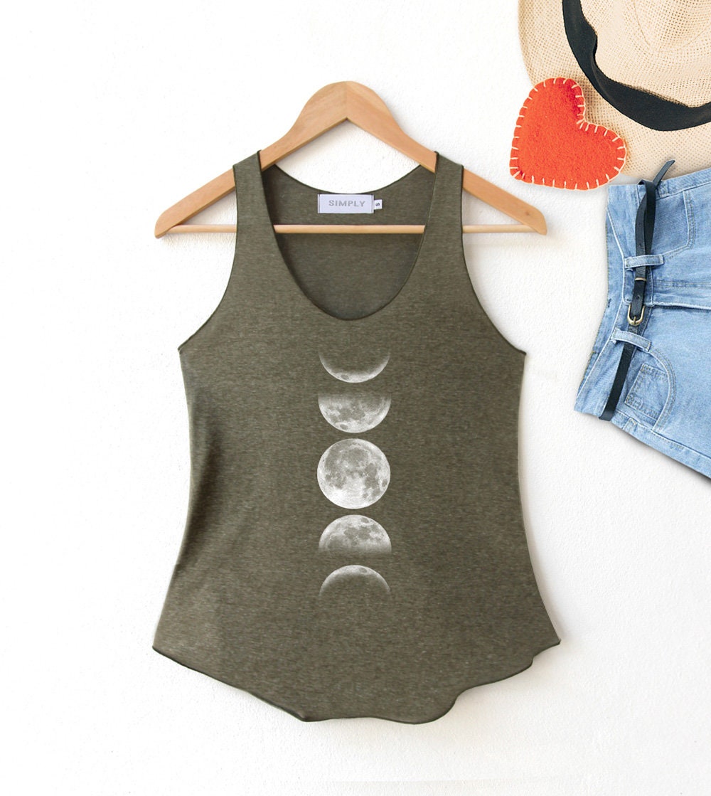 Moon Phases Tank Top Moon Tank Top Full Moon T-shirt Clothing - Etsy