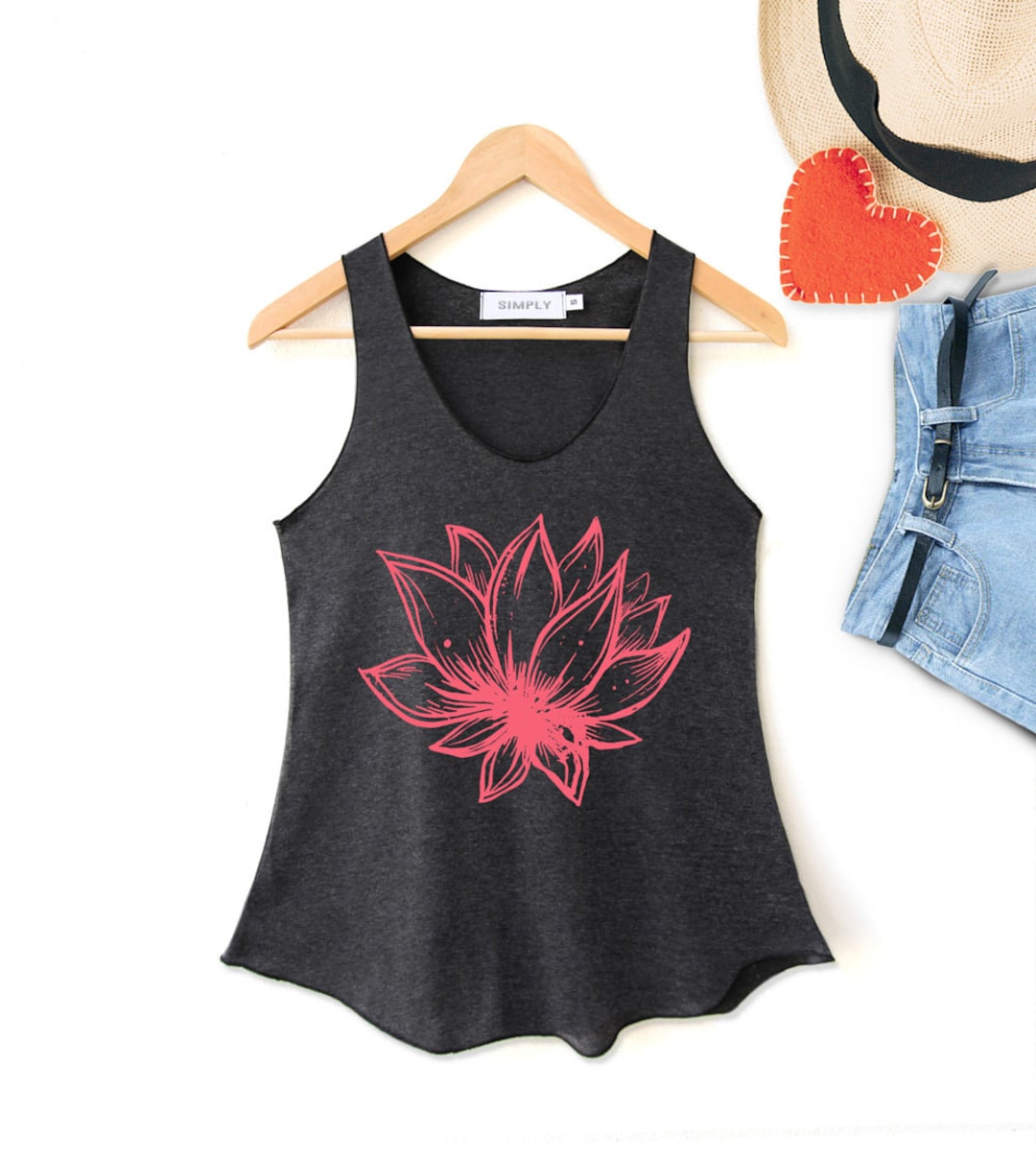 Lotus Shirt Lotus Flower Tank Top Vintage Tank Top Clothing Tank Top ...