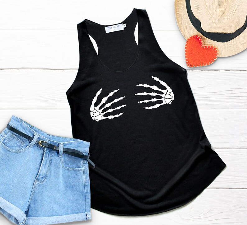 Hand Shirt Skeleton Tank Top Halloween Tank Top Funny Hand - Etsy