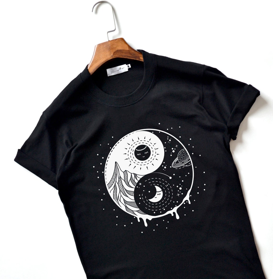 Yin yang Shirt yin yang mountains Shirt sun and moon Shirt | Etsy