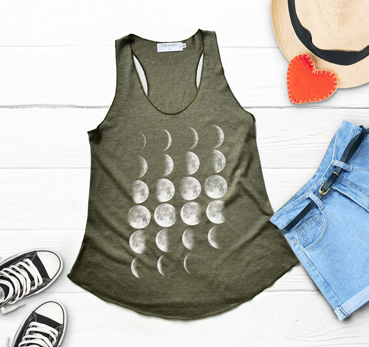 Moon Phase Tank Top Moon Tank Top Full Moon T-shirt Clothing | Etsy