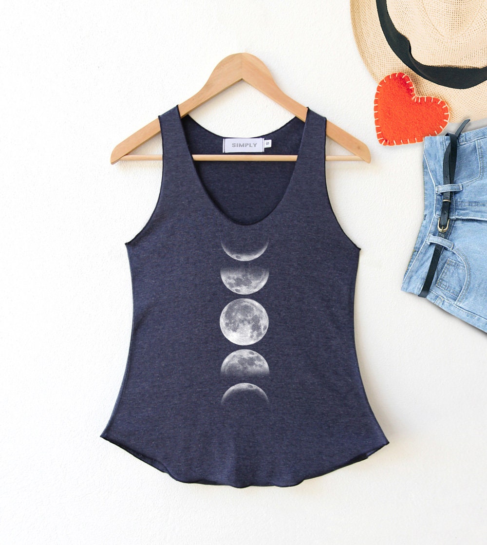 Moon Phases Tank Top Moon Tank Top Full Moon T-shirt Clothing - Etsy