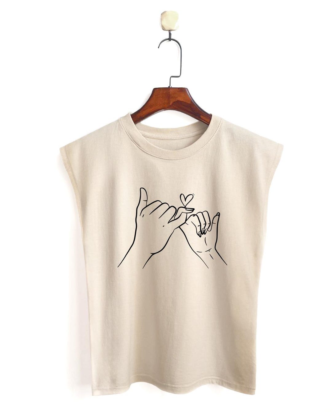Finger Crossed Heart Muscle Tank Top: Cropped Sleeveless Shirt - Etsy