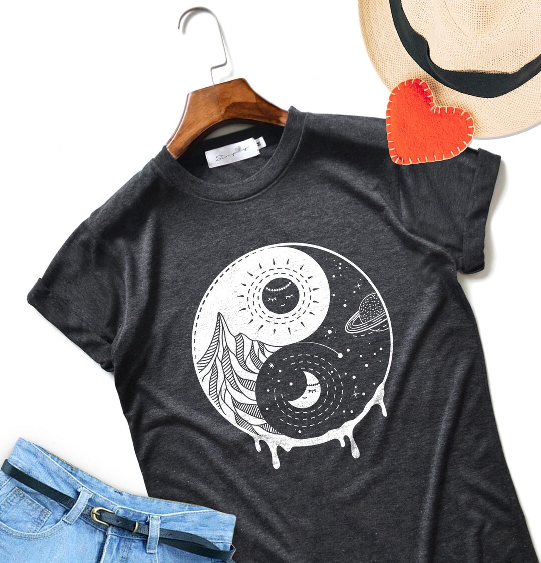 Yin Yang Shirt Yin Yang Mountains Shirt Sun and Moon Shirt Adventure ...